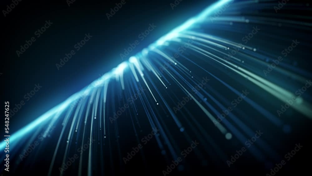 Abstract Light Strings Flowing Intro Background/ 4k animation of an ...