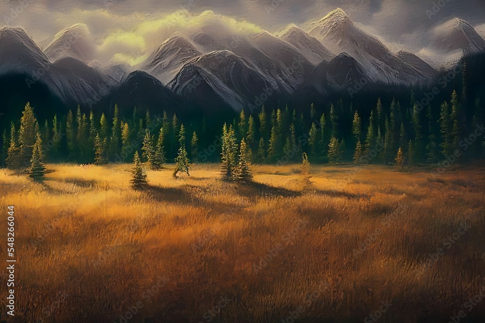 Beautiful 3D Nature and landscape wallpaper with a mountain view and ...