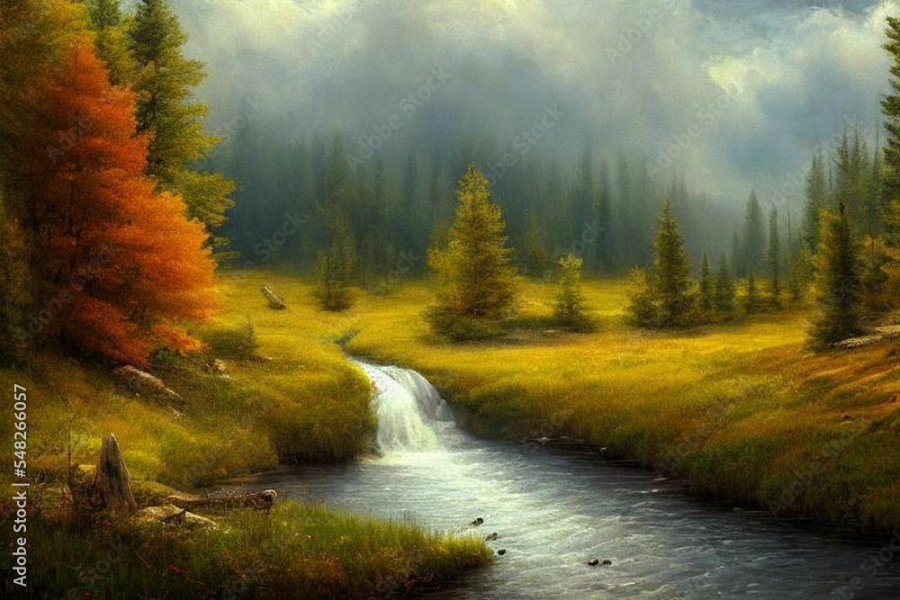 Beautiful 3D Nature and landscape wallpaper with a mountain view and ...