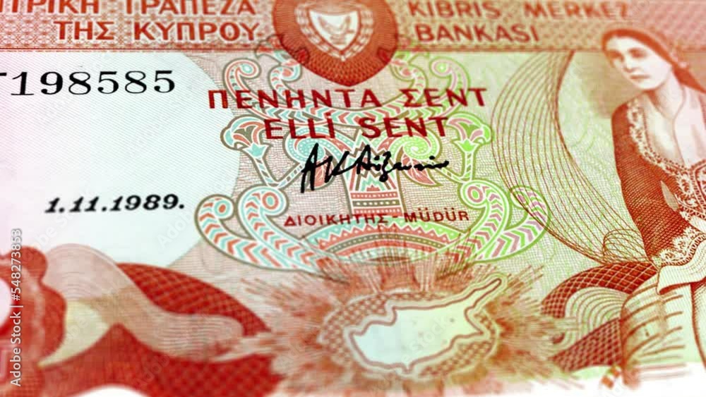 Cyprus Cypriot Pound 0.5 Banknotes, Zero Point Five Cypriot Pound ...