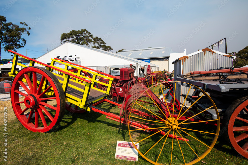 A vintage Hay Dump Rake at the Perth Royal Show, Western Australia ...