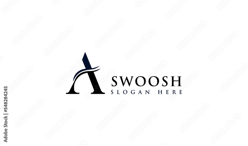 letter A swoosh logo design. letter A swoosh usable for business and ...