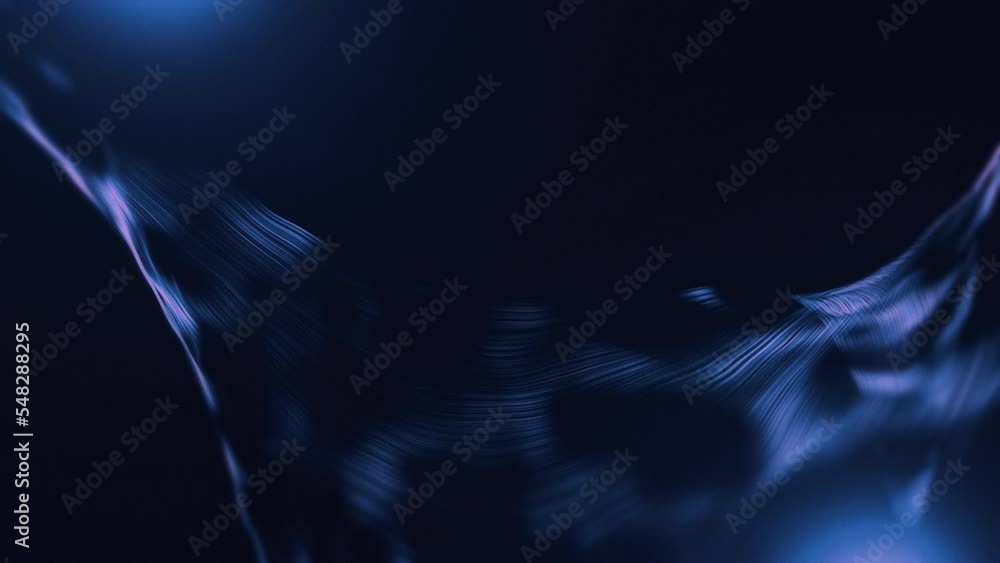 Blue fluorescent particles form lines, textures, complex string ...