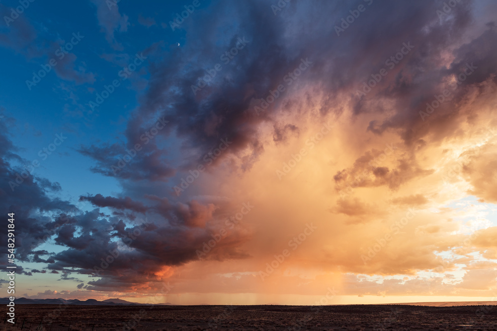 Stormy sunset sky with dramatic clouds Stock Photo | Adobe Stock