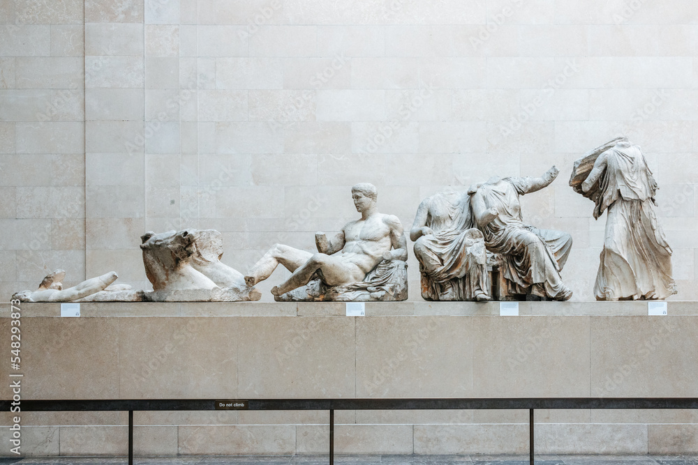 The famous Elgin Marbles and Parthenon sculptures at the British Museum ...