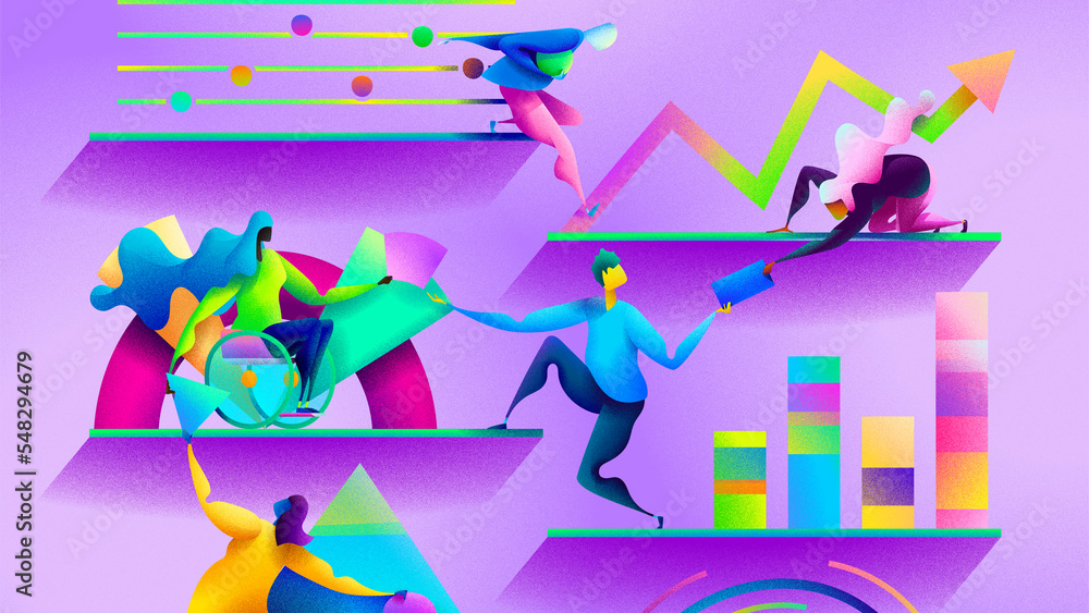 People cooperating and sharing information Stock Illustration | Adobe Stock