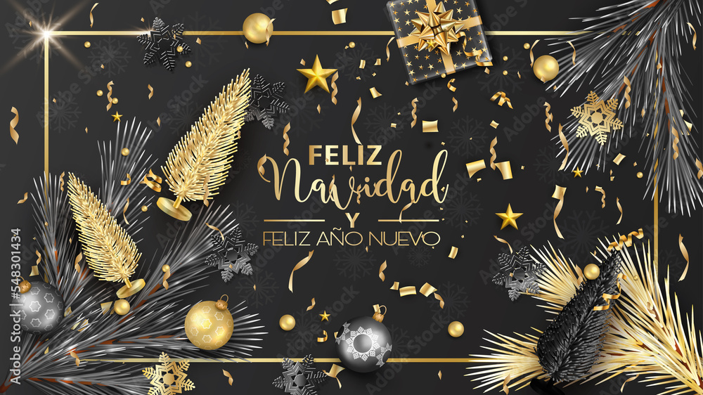 tarjeta o pancarta para desear una Feliz Navidad y un Feliz Año Nuevo ... tarjeta o pancarta para desear una Feliz Navidad y un Feliz Año Nuevo ...