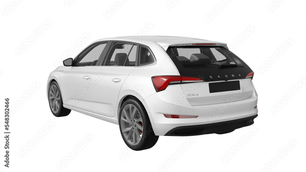 SKODA SCALA 2019 3d rendering of SKODA car on transparent PNG ...