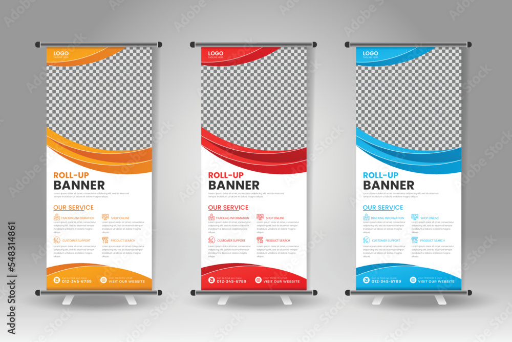 New clean business corporate roll-up banner design, roll-up banner, x ...