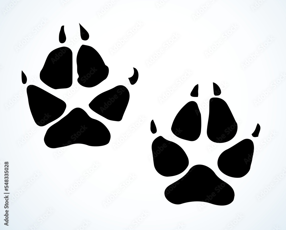 Dog foot print. Vector drawing Stock Vector | Adobe Stock