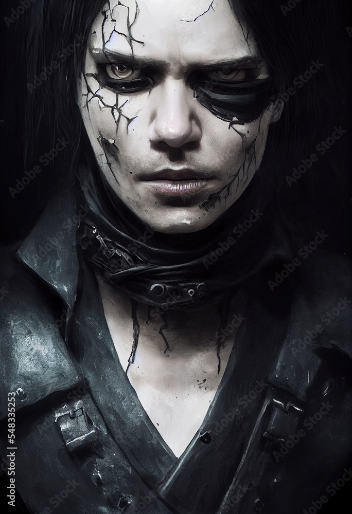 A fictional person, not based on a real person. Mystical creepy man ...