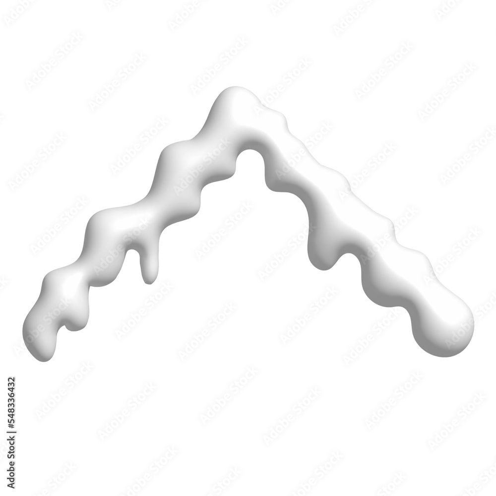 3D triangular snow cap, winter white snowdrift, white PNG render ...