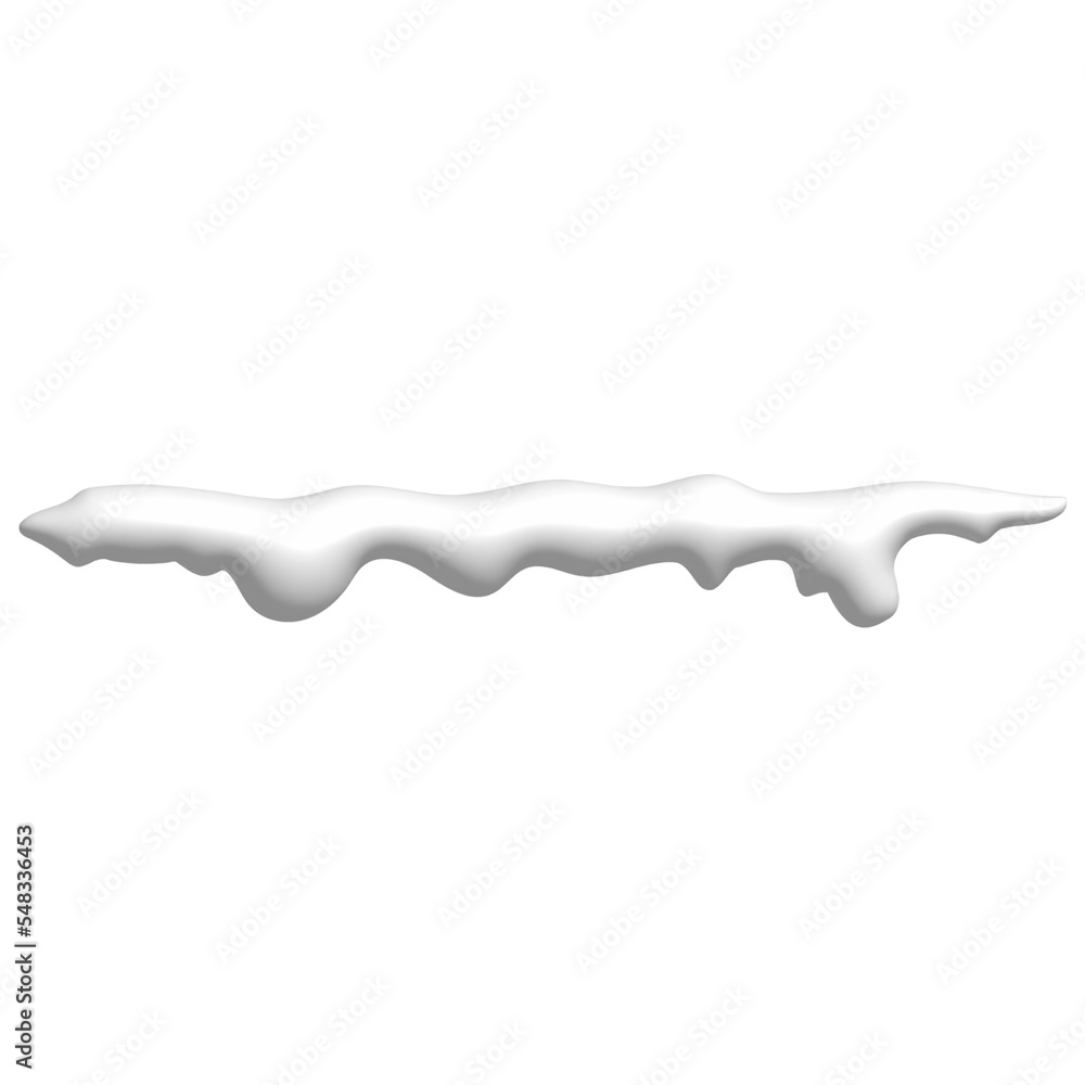 3D snow roof cap, winter white snowdrift, white PNG render illustration ...