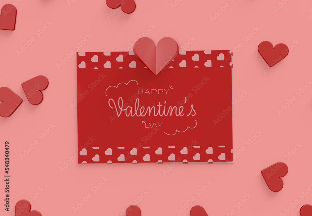 Valentine's Day Latter Card Mockup Stock Template | Adobe Stock
