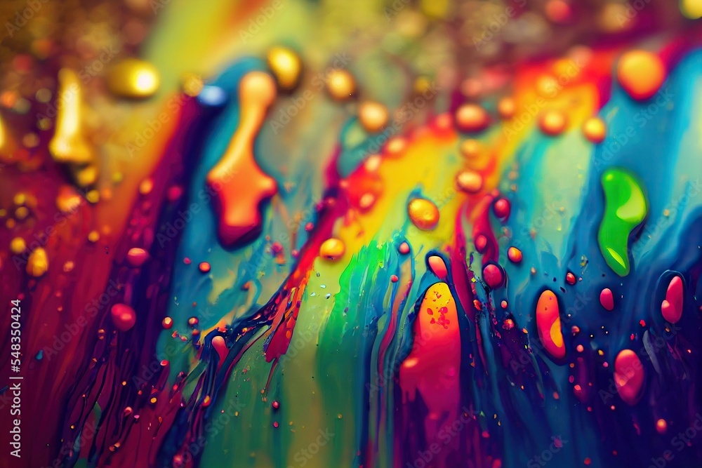 abstract liquid paint drops background, dripping liquid, Generative AI ...