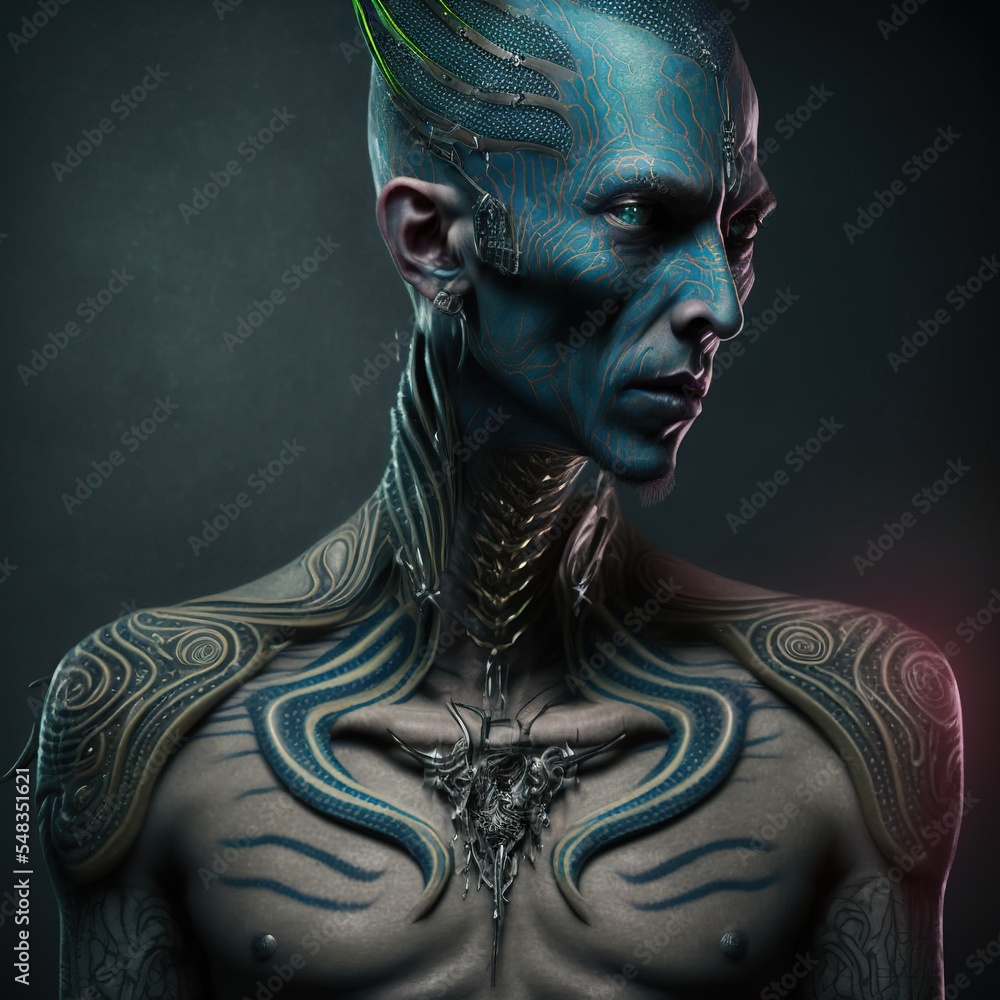 Poster, Foto Cyberpunk alien mutant character design, Henry Letham ...