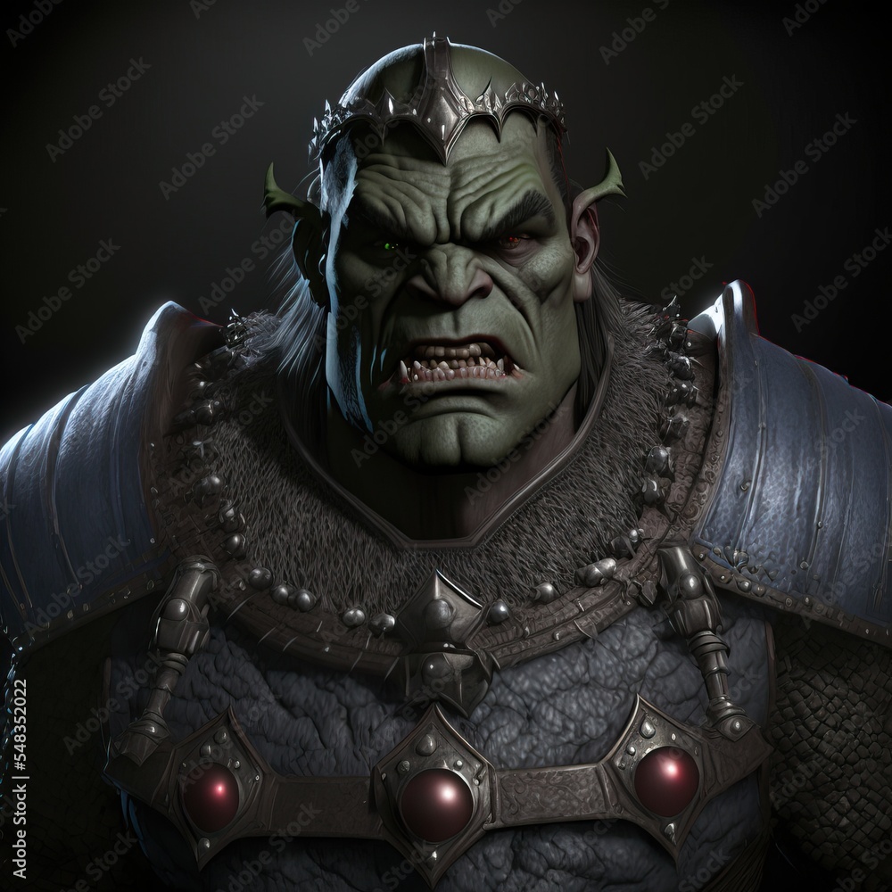 Commander of the Orc army portrait. 3d render character design troll ...