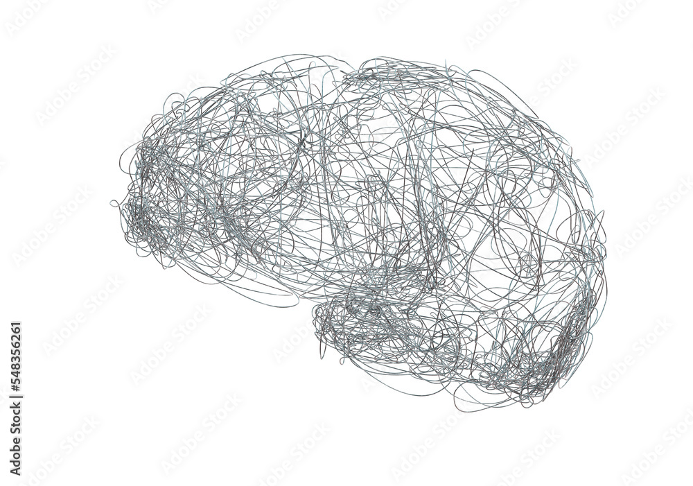 Brain in metal wires, showing complexity, artificial intelligence ...
