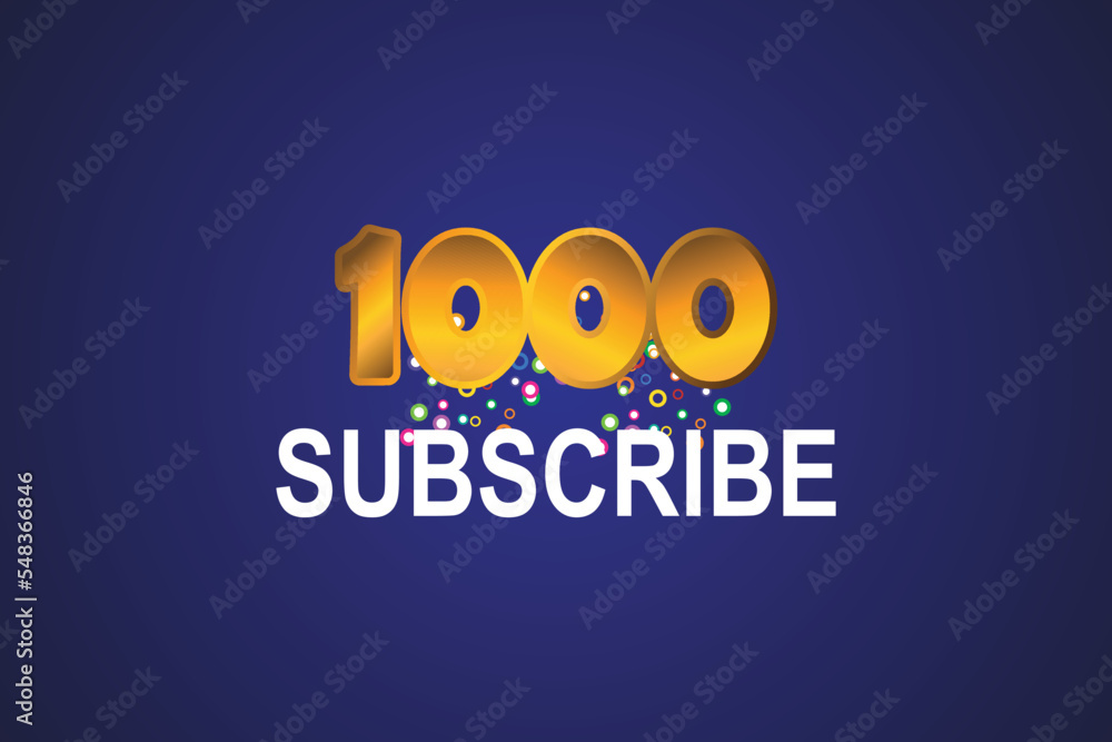 1000 SUBSCRIBE Thank you vector banner design Stock Vector | Adobe Stock