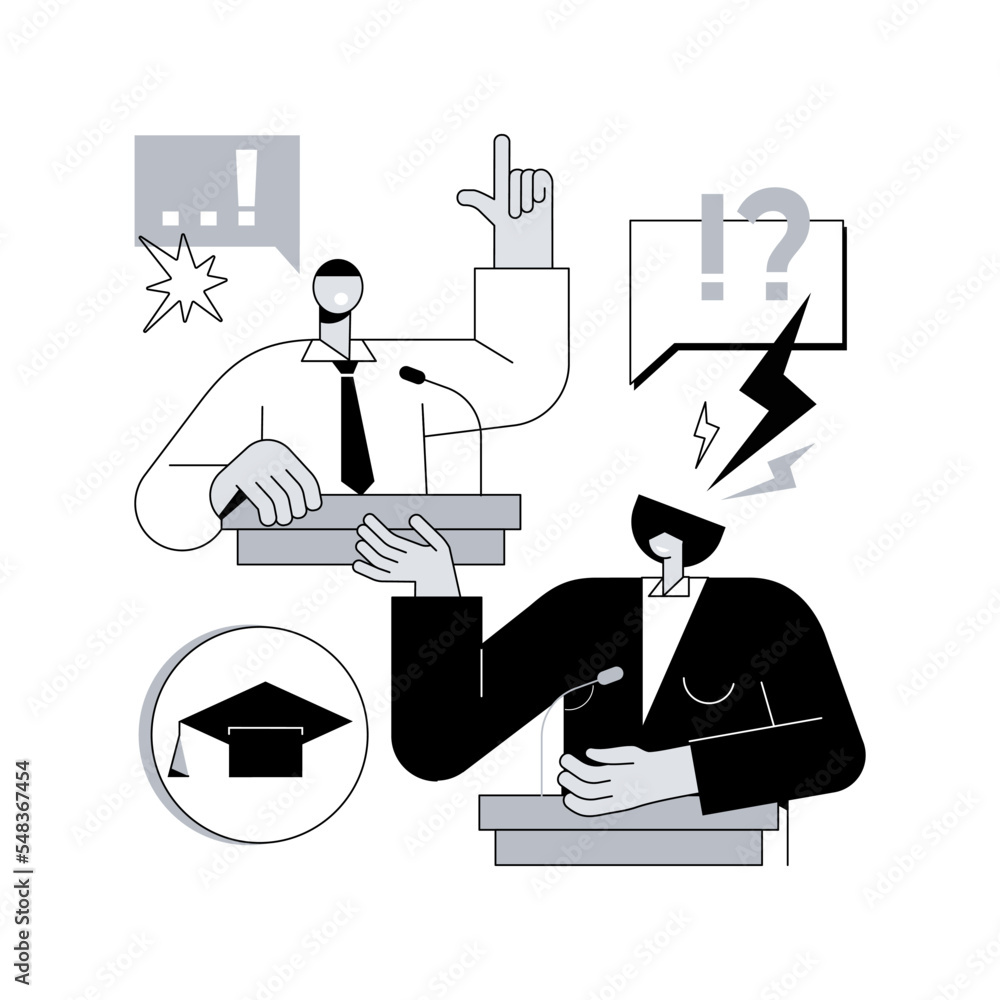 Debating club abstract concept vector illustration. Classroom debates ...