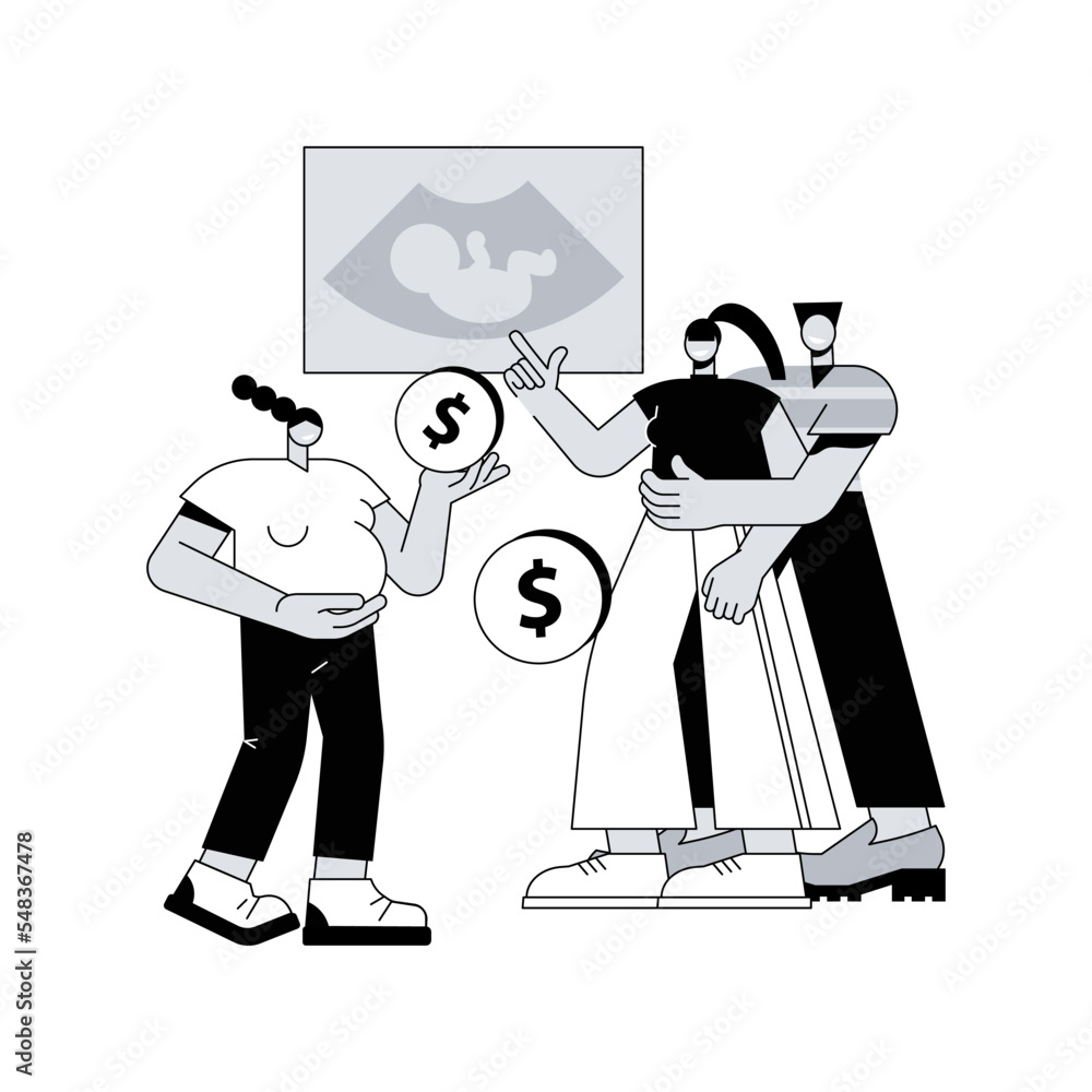 Surrogate mother abstract concept vector illustration. Bearing child ...