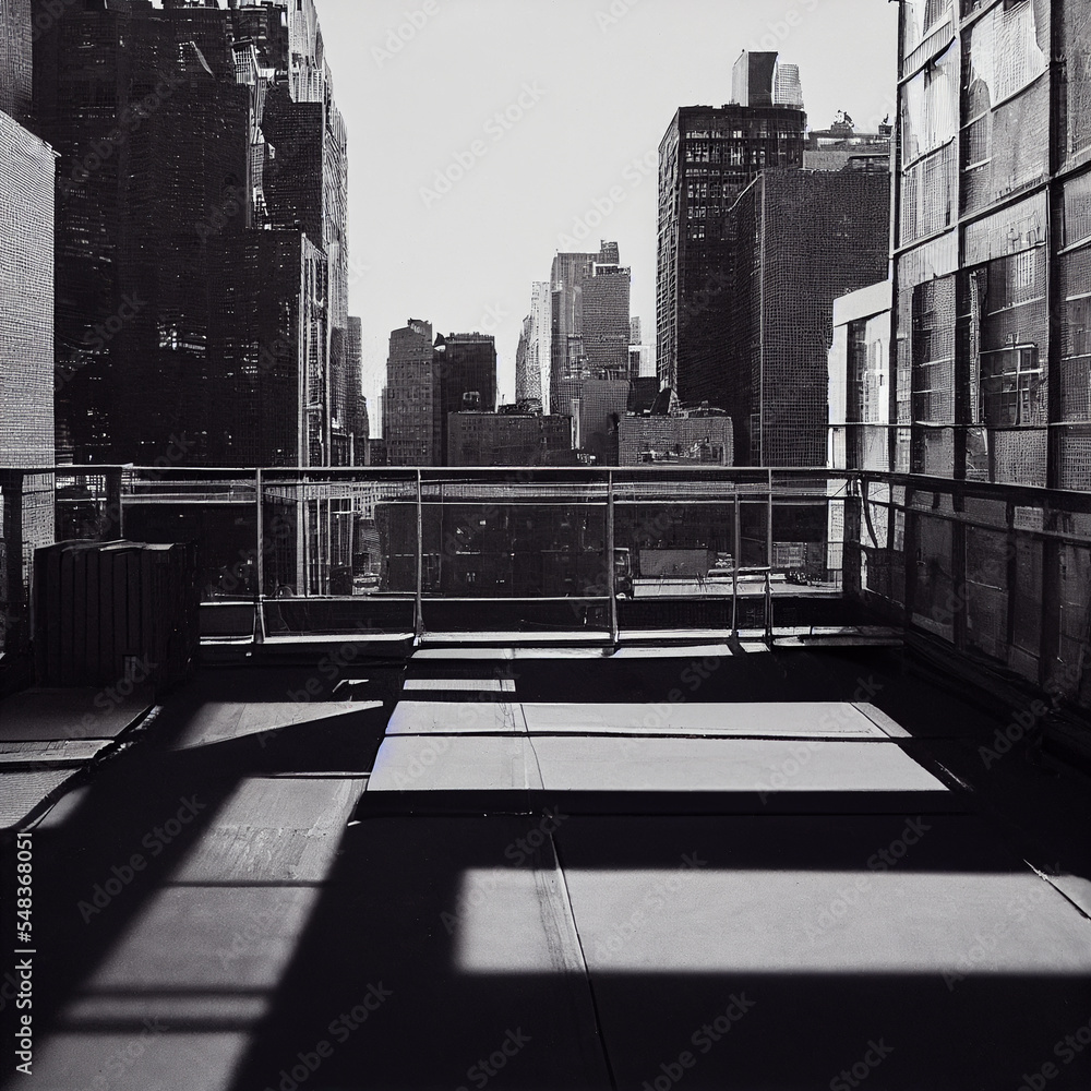 New York City from the rooftops, invented scenes (AI generated ...