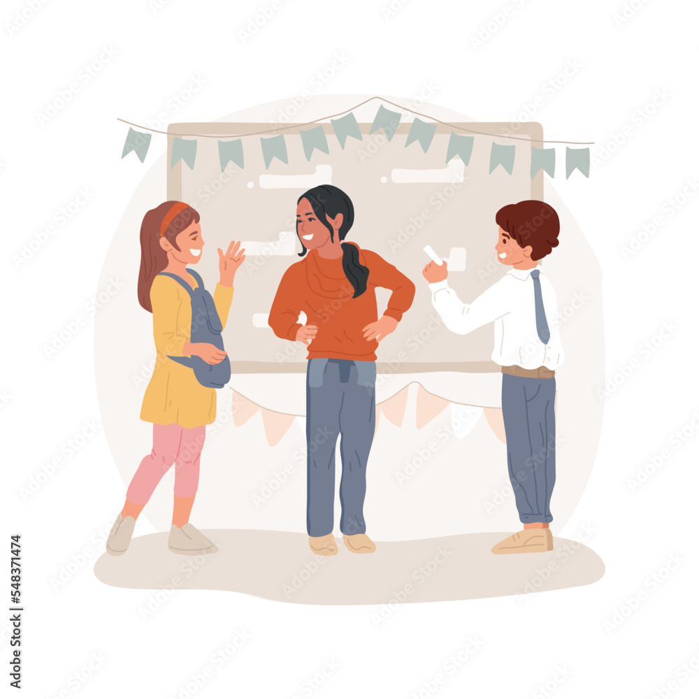 Backwards day isolated cartoon vector illustration. Kids wear clothes ...