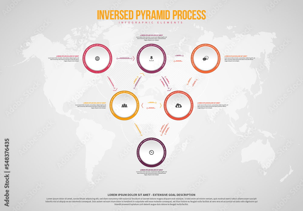 Inversed Pyramid Process Infographic Stock Template | Adobe Stock