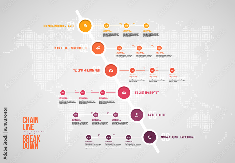 Chain Line Breakdown Infographic Stock Template | Adobe Stock