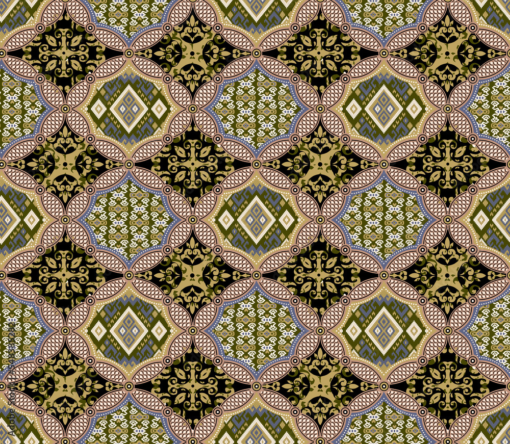 Traditional Batik, ulos, javanese pattern from Indonesia, digital image ...