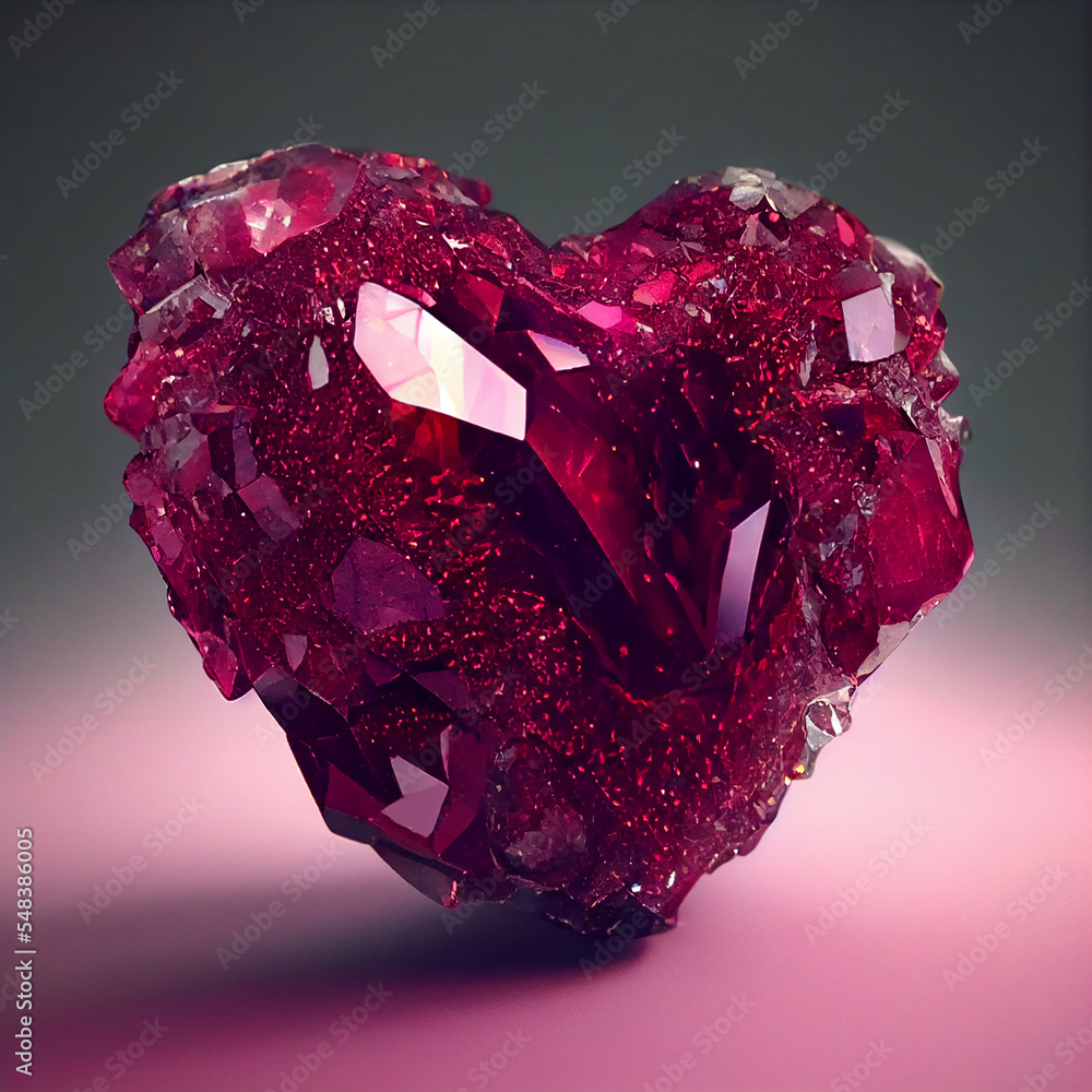 Beautiful heart shaped ruby geode Stock Illustration | Adobe Stock