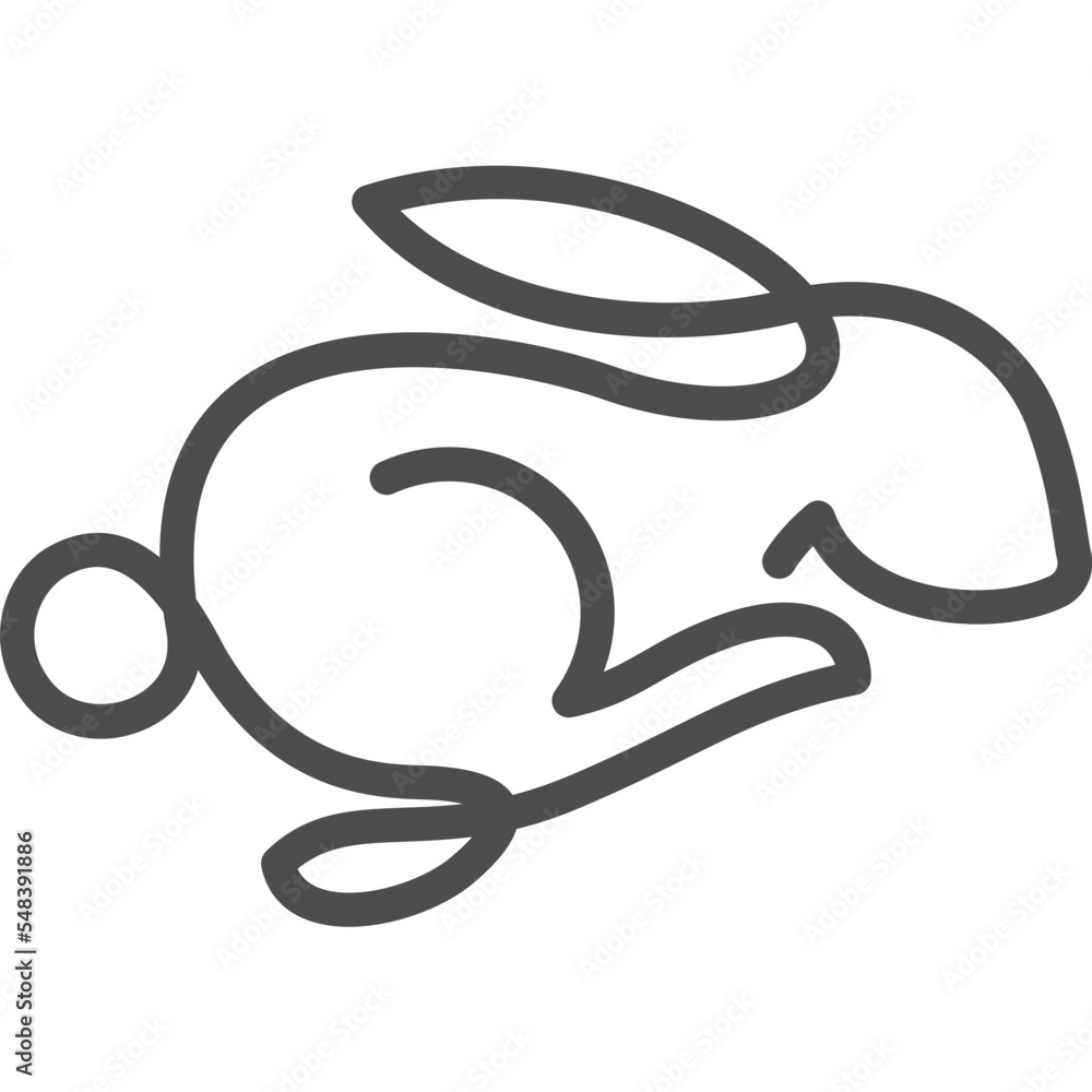 rabbit continuous line art style vector illustration. Mono lineal ...