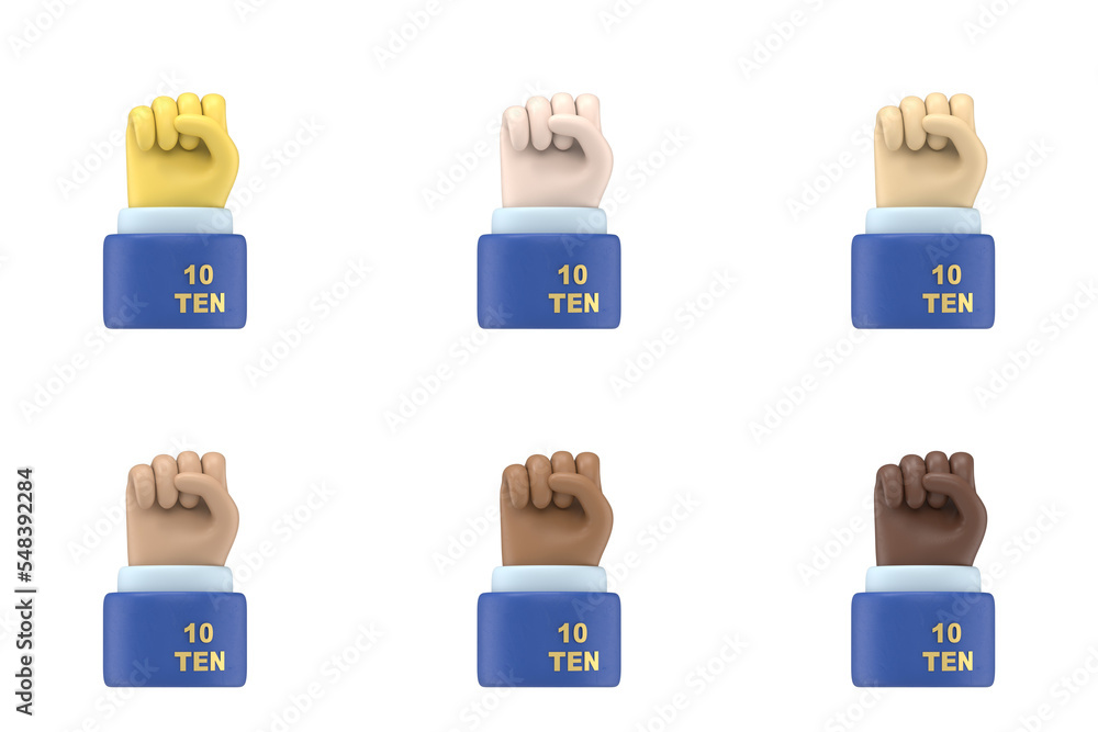 Transparent Backgrounds Mock-up.Five fingers counting icon.3d hand shows the number ten,Supports ...