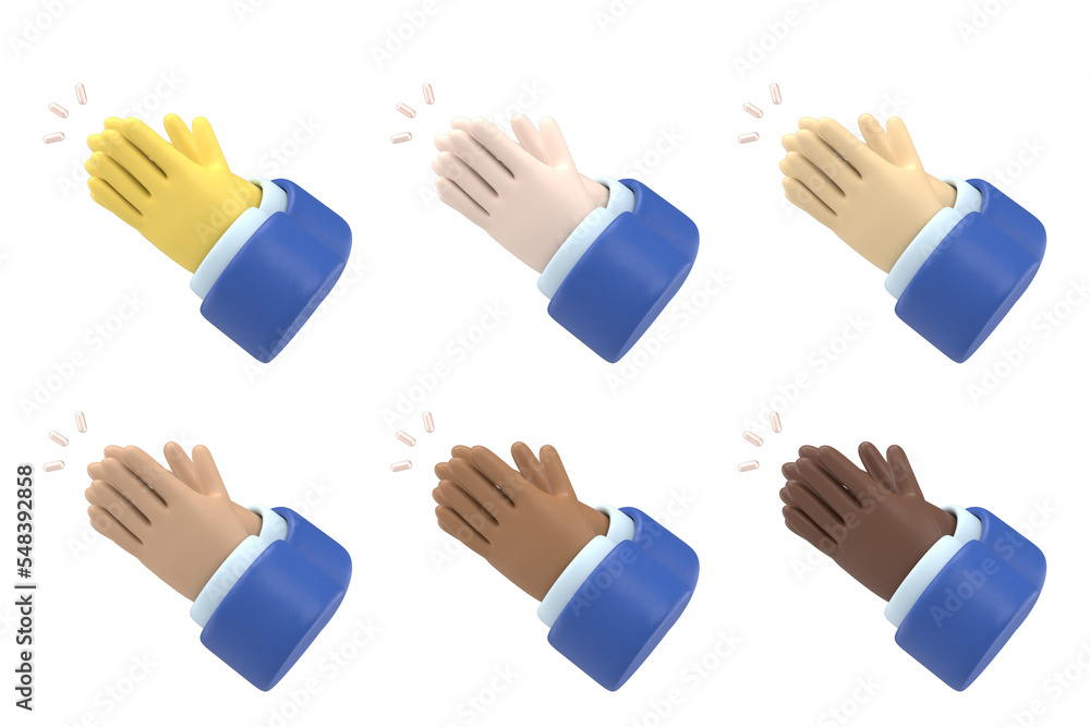 Transparent Backgrounds Mock-up.Cartoon character hands clapping or ...