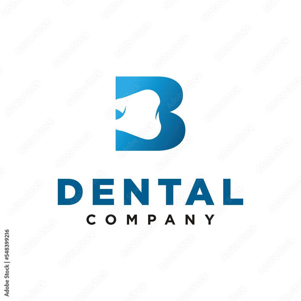 B Letter Initial Dental Logo Vector template Stock Vector | Adobe Stock