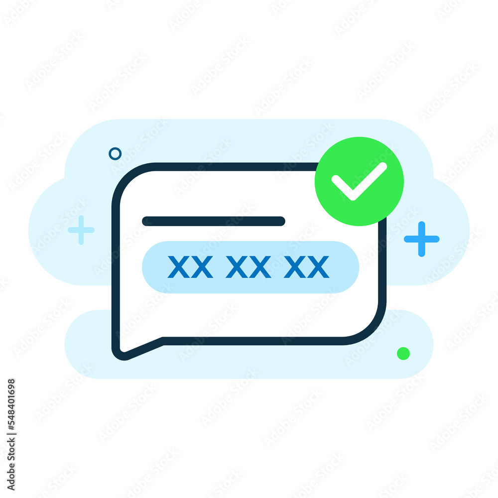 verification code has been send concept illustration flat design vector ...