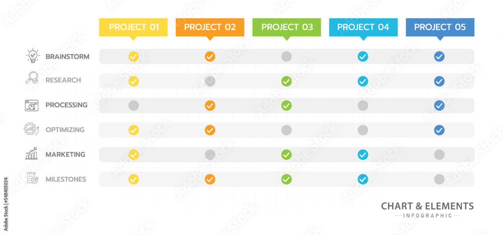 Infographic template for business. 6 Steps Modern Project Table ...
