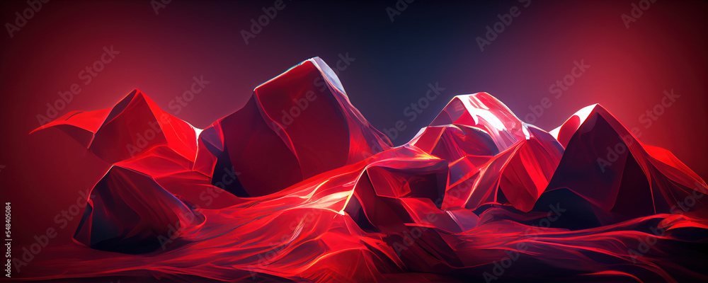 Abstract redstone background in dark space. modern digital art ...