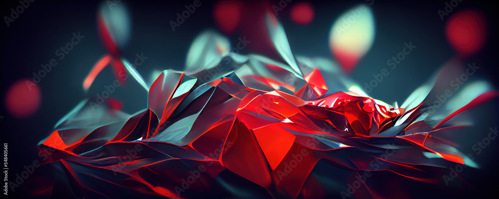 Abstract red glass background. modern digital art illustration. Stock ...