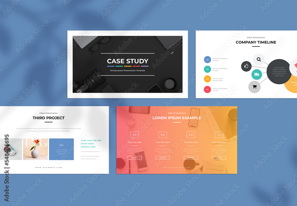Case Study Presentation Layout Stock Template | Adobe Stock