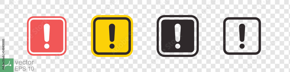 Caution Icon Set Caution Sign In Different Style Exclamation Mark Symbol Warning Notice