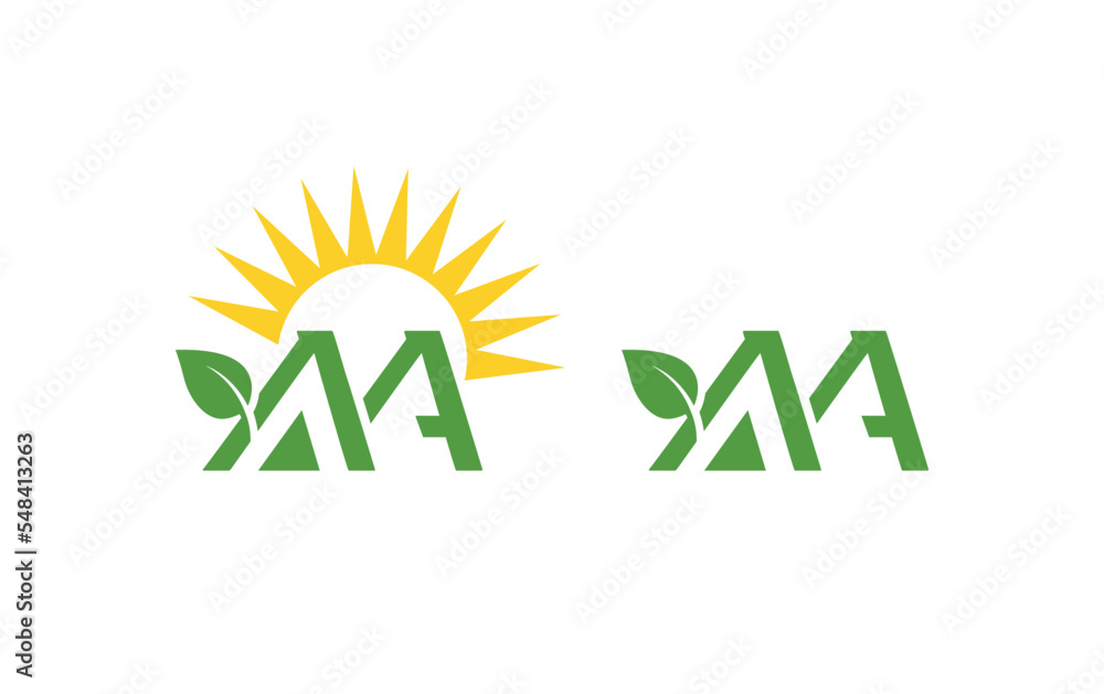 Green healthy leaf logo and Solar panel icon and Solar Energy symbol ...