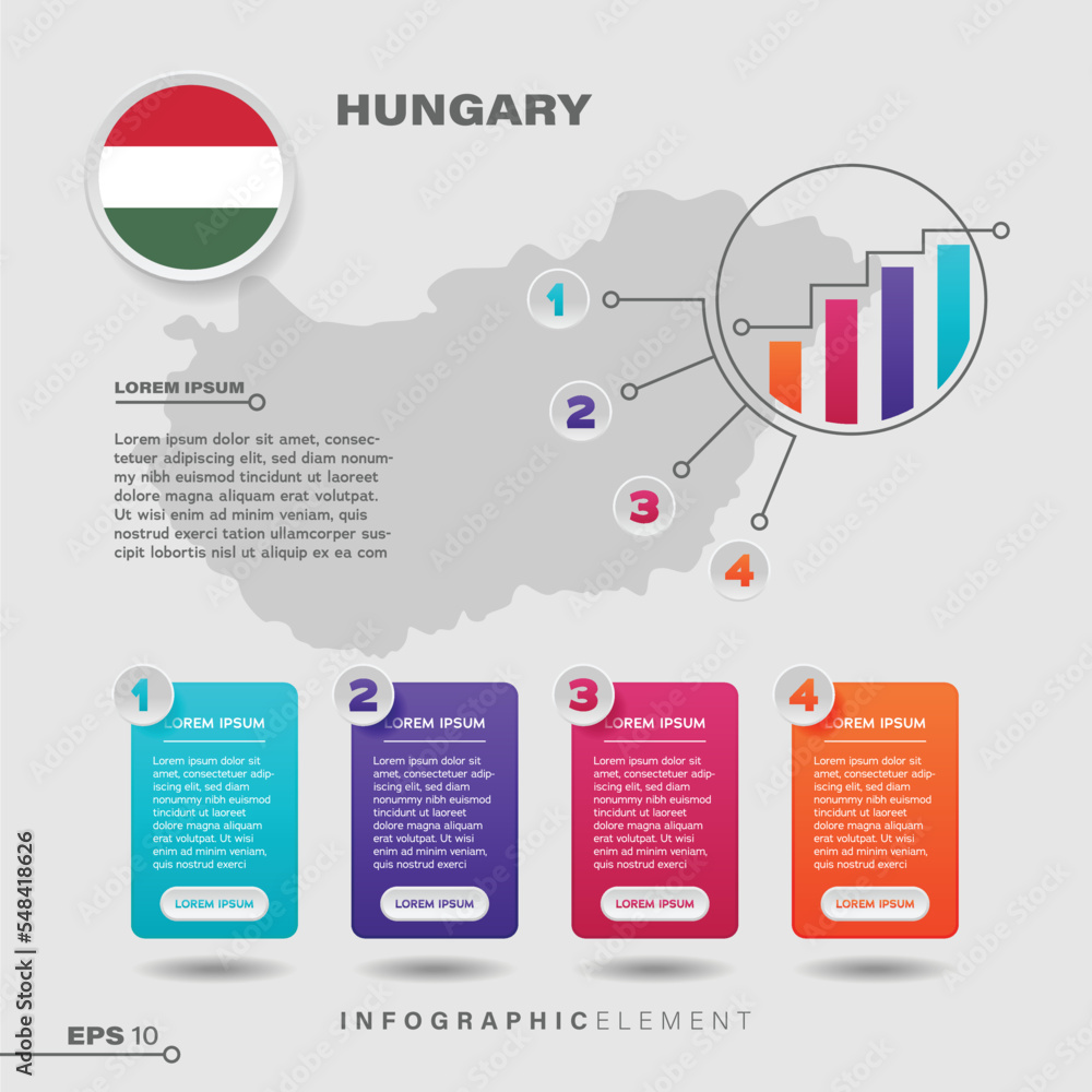 Hungary Chart Infographic Element Stock Vector | Adobe Stock