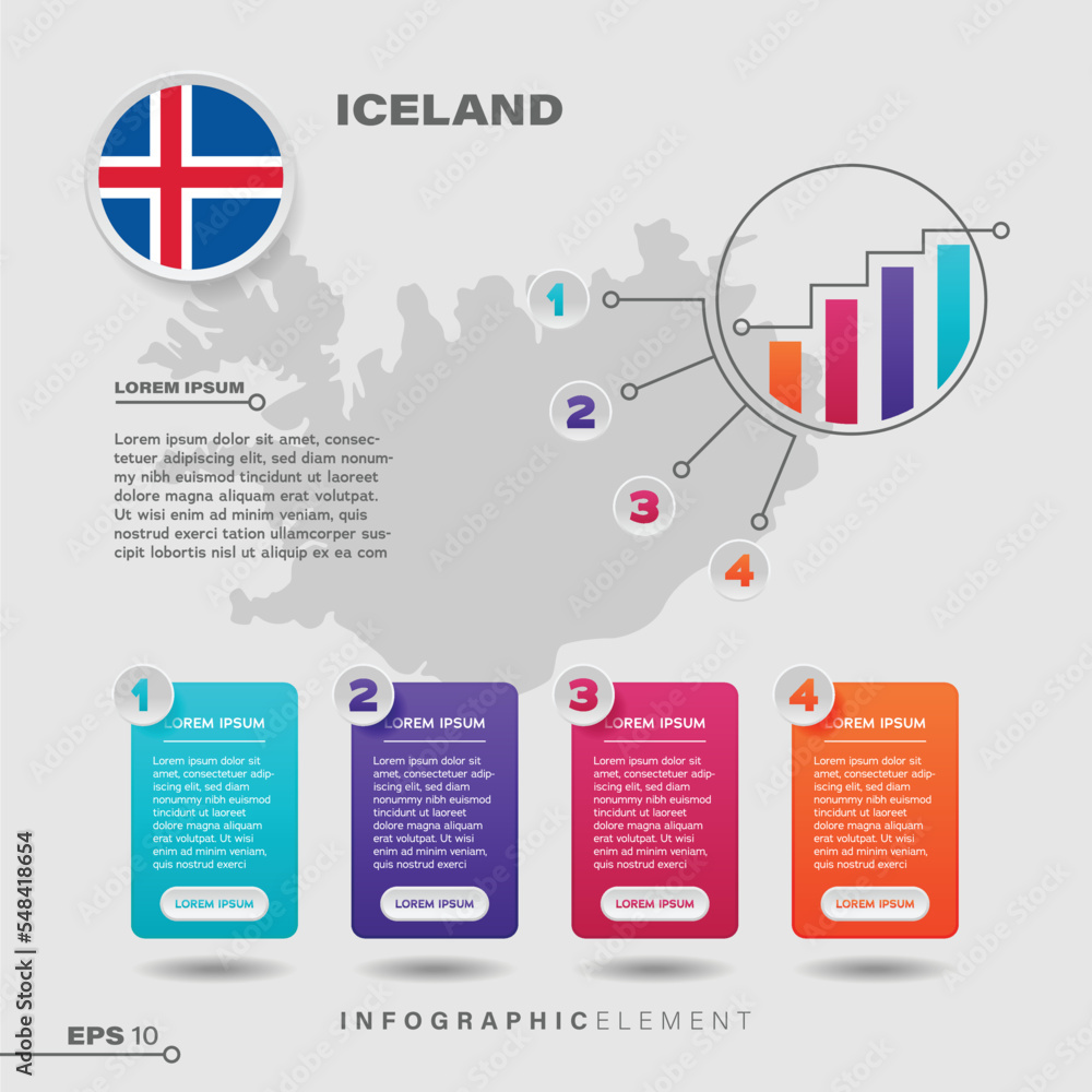 Iceland Chart Infographic Element Stock Vector | Adobe Stock