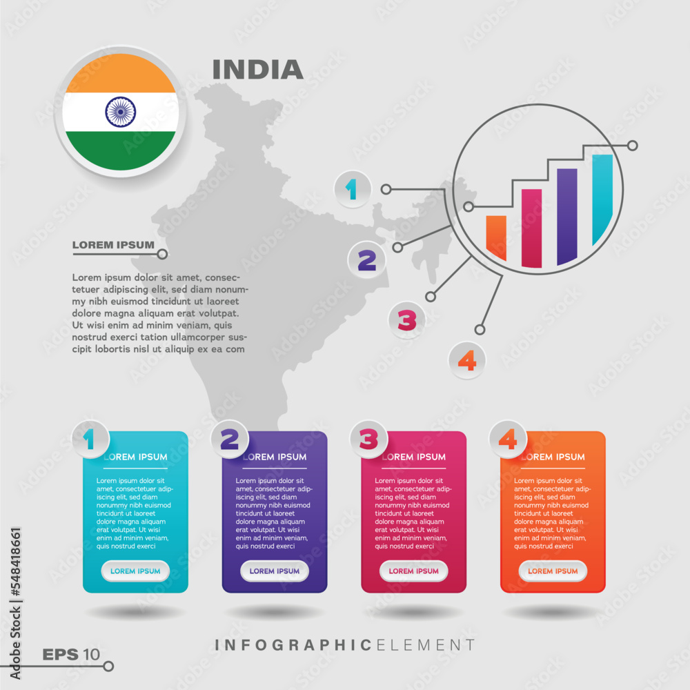 India Chart Infographic Element Stock Vector | Adobe Stock
