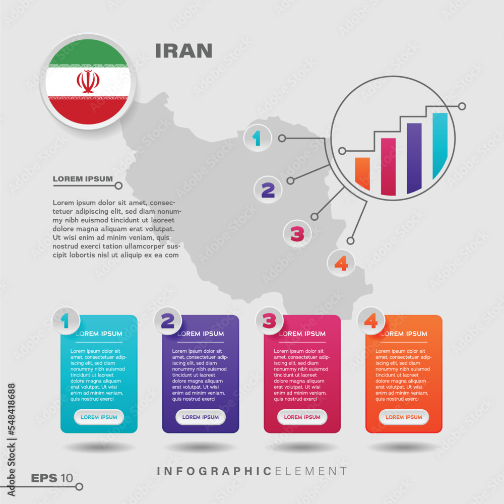 Iran Chart Infographic Element Stock Vector | Adobe Stock