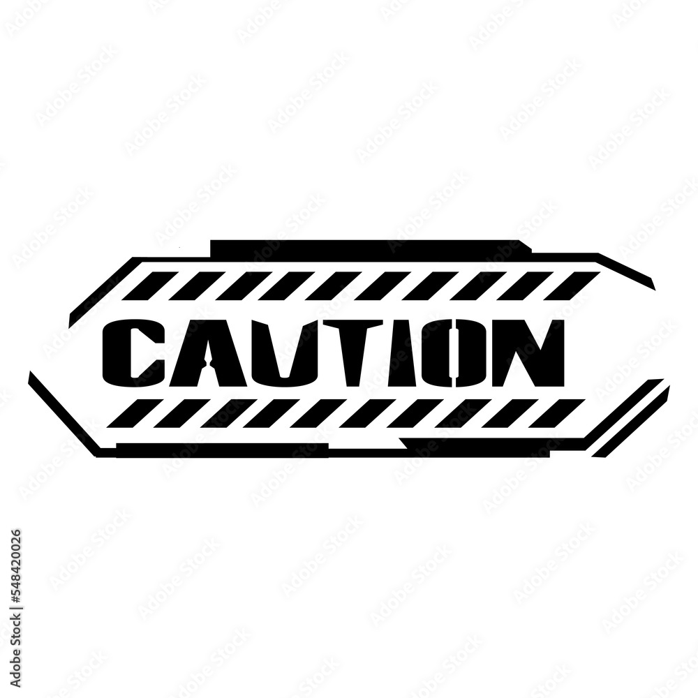 Caution Techwear Cyberpunk Stock Illustration | Adobe Stock