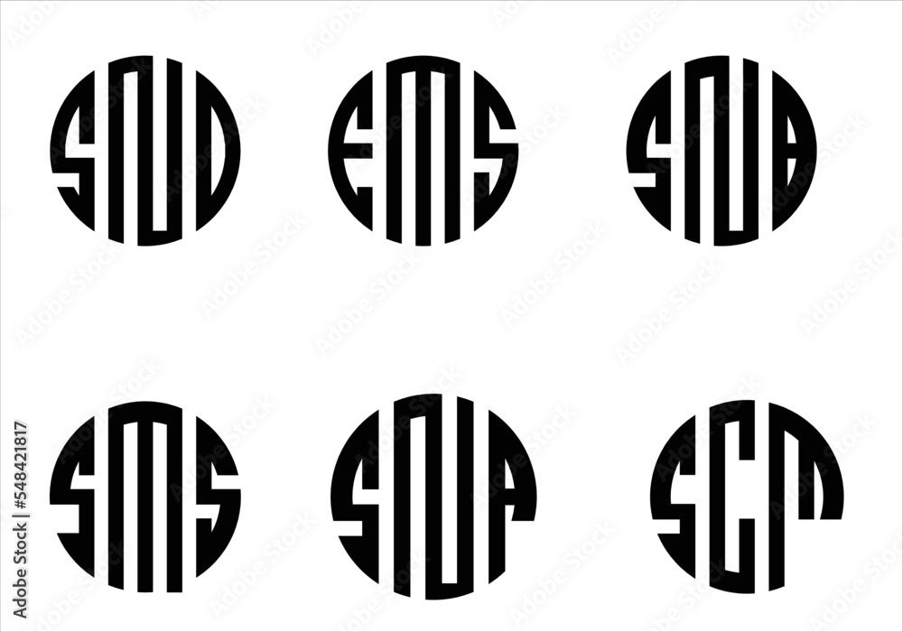 Set of letters to create a circle monogram. Monogram alphabet. Vector ...