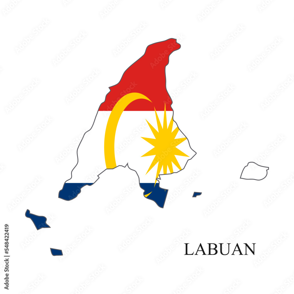 Vetor de Labuan map vector illustration. Malaysian city. State in ...