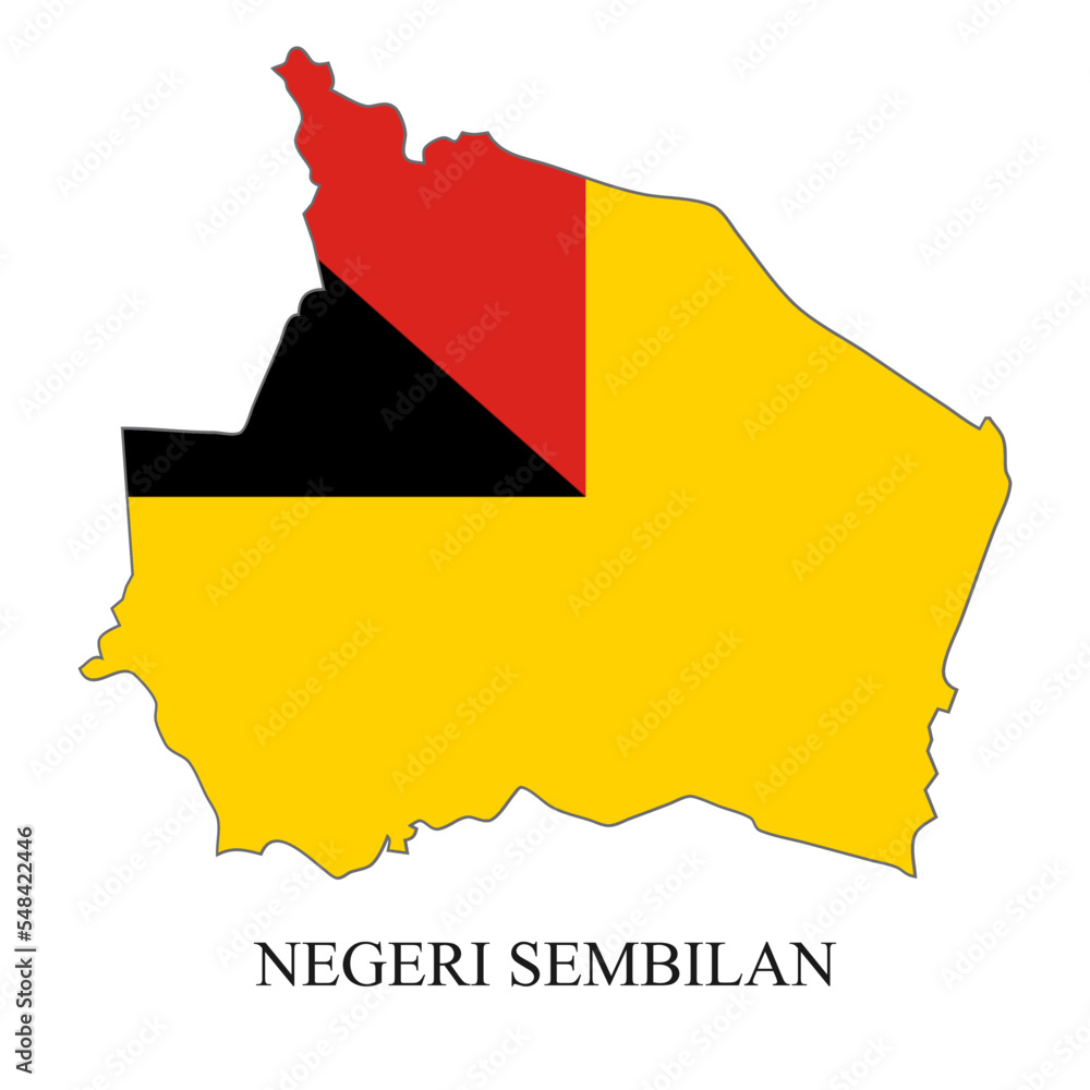 Negeri Sembilan map vector illustration. Malaysian city. State in ...